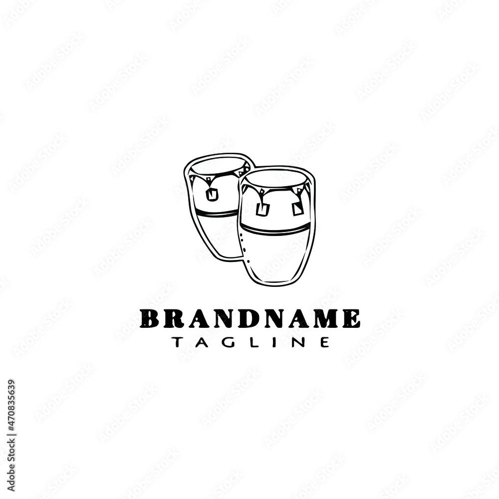 conga logo cartoon icon design template black vector illustration Stock ...