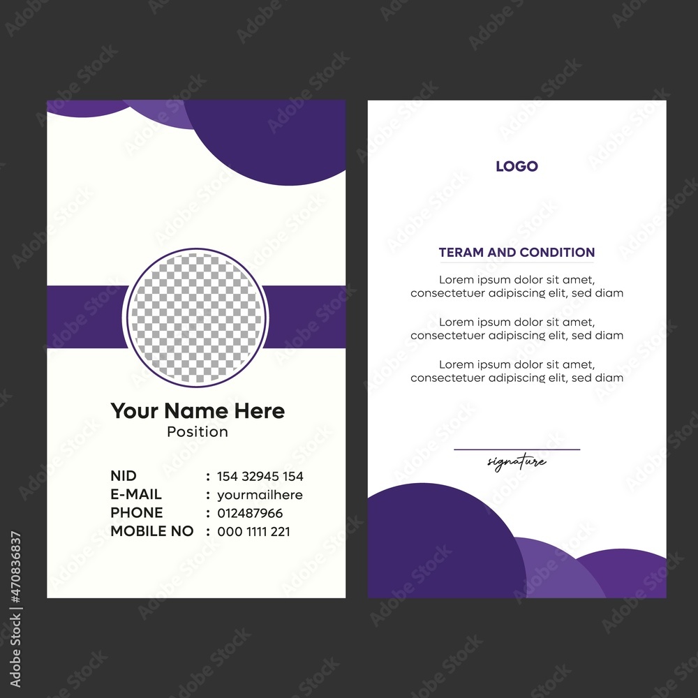 Corporate company office identity card design template Stock Vector ...