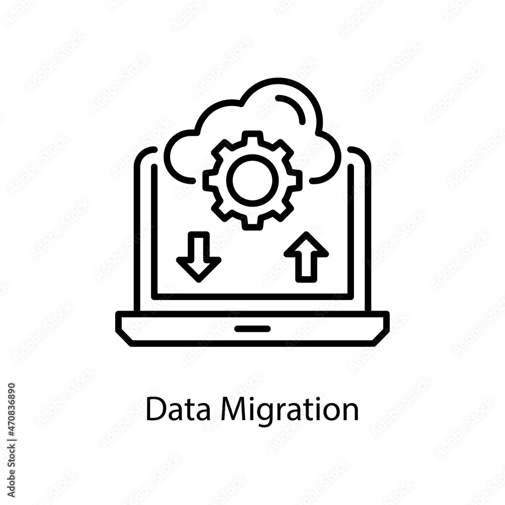 Data Migration Vector Outline Icon Design Illustration Web And Mobile Application Symbol On