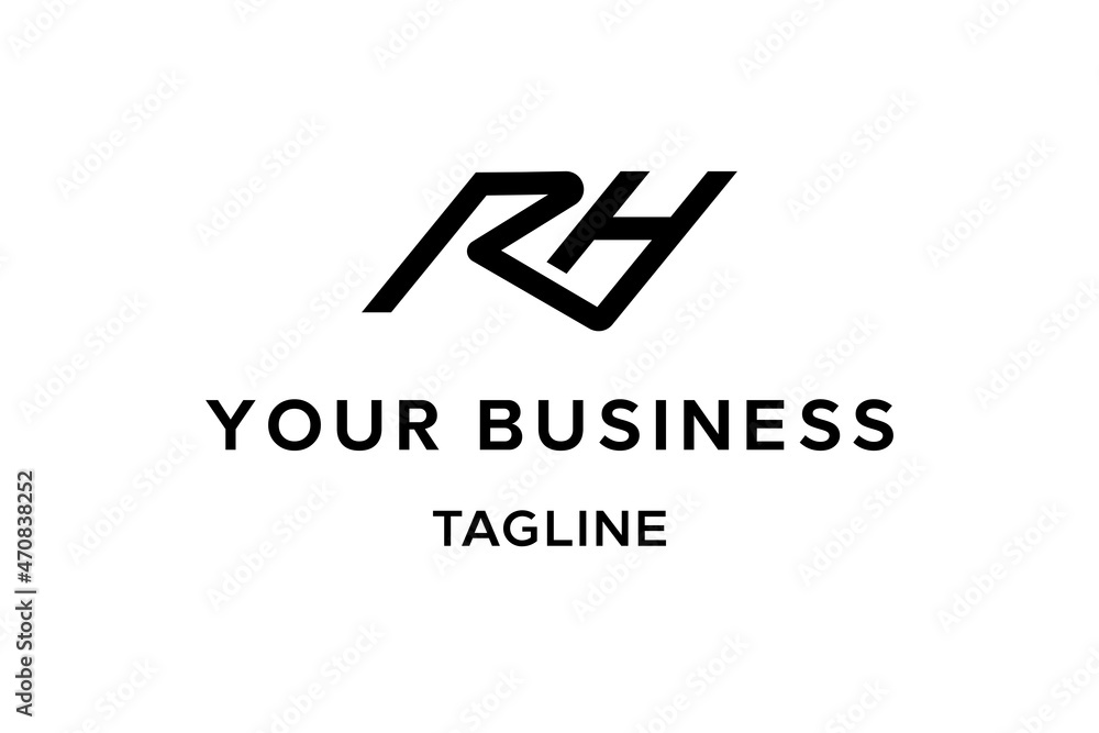 RH Logo Design Stock Vector | Adobe Stock