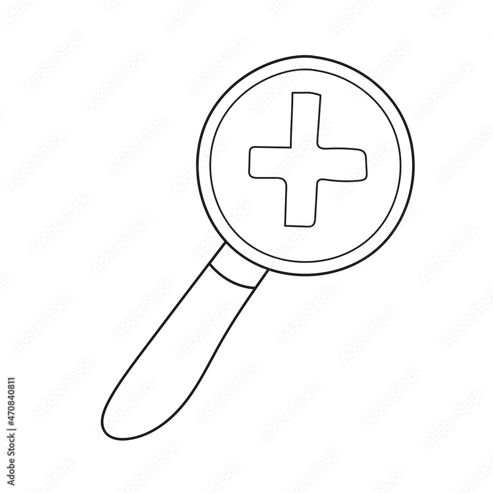 Simple coloring page. Zoom Tool plus sign to be colored, the coloring ...