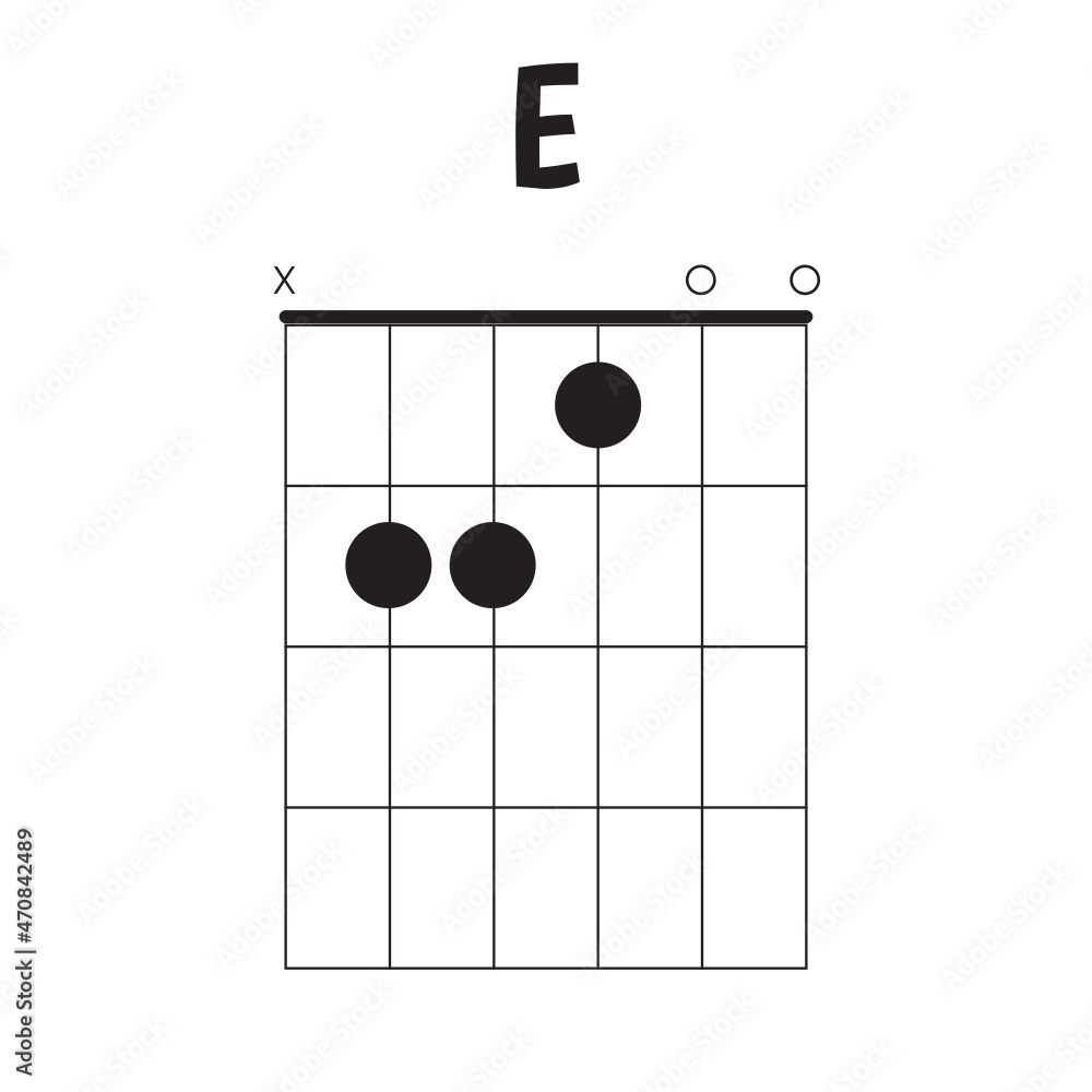 Guitar Chord Chart E Stock Vector | Adobe Stock