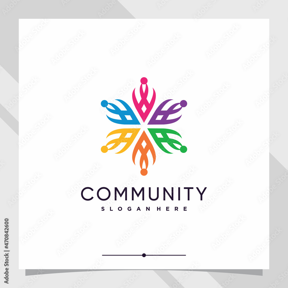 Community logo design template with creative concept part two Stock ...