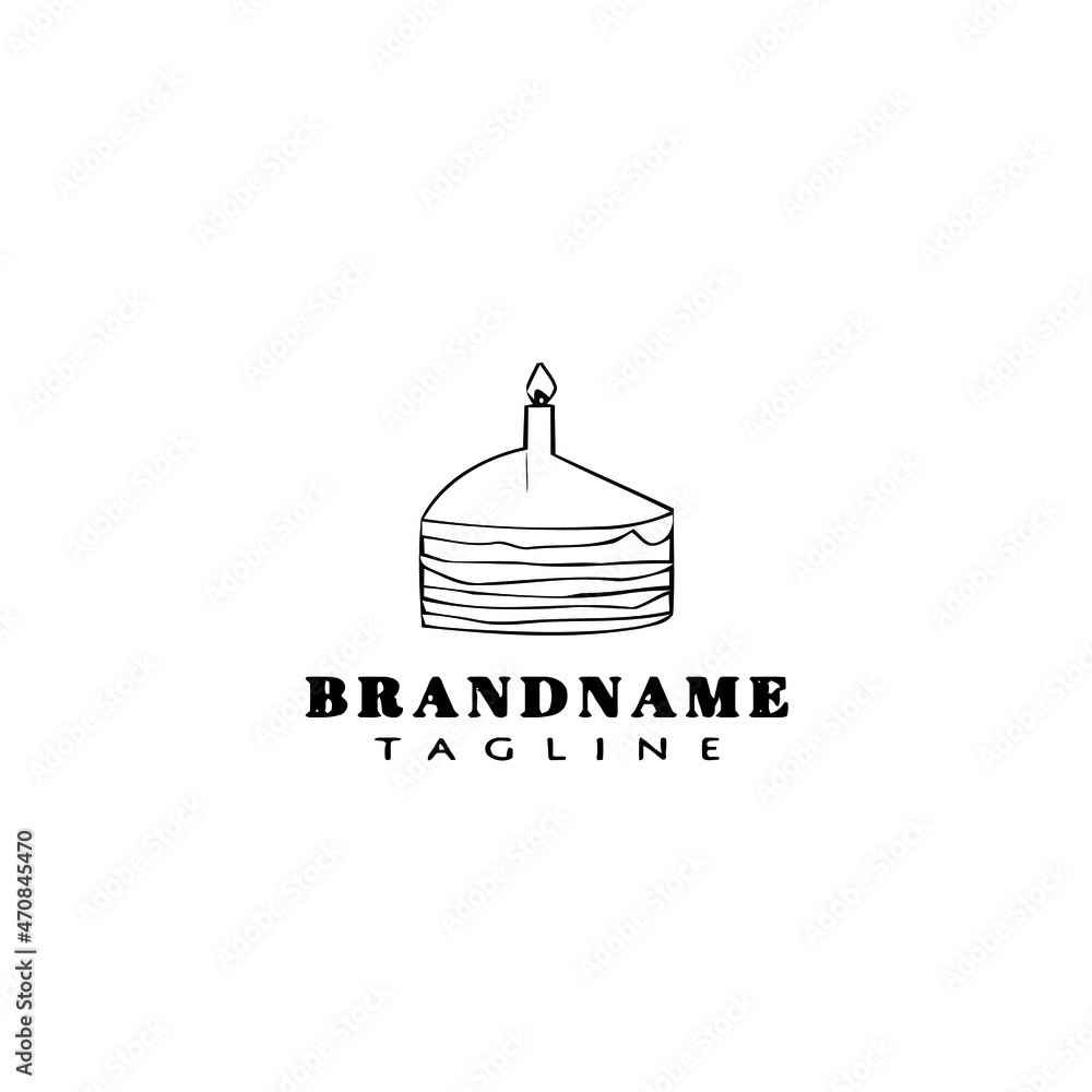 cake logo cartoon design template icon black isolated vector Stock ...