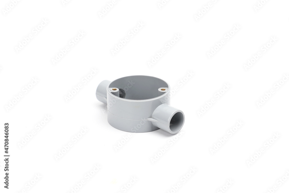 PVC Black round conduit pipe fittings. PVC Circular box two side ...