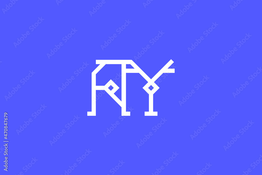 Special Unique Initial AY logo and YA logo design. AY Letter Minimal ...