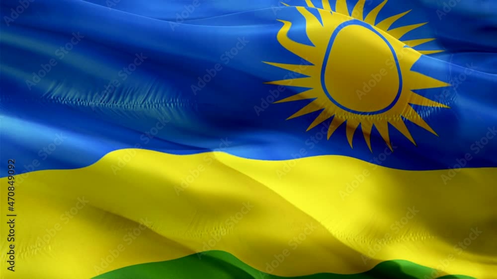Rwandese flag. 3d Rwanda flag waving video. Sign of Rwanda seamless ...