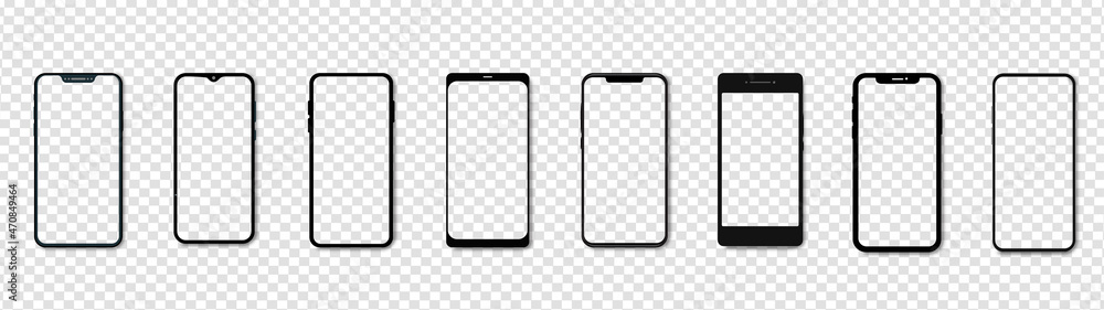 Device screen - Phone, mobile. Realistic models smartphone with ...