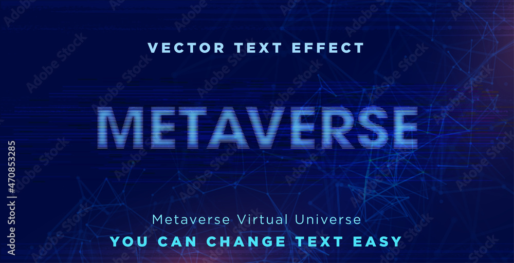 Metaverse virtual world text effect you can change text Stock Vector ...