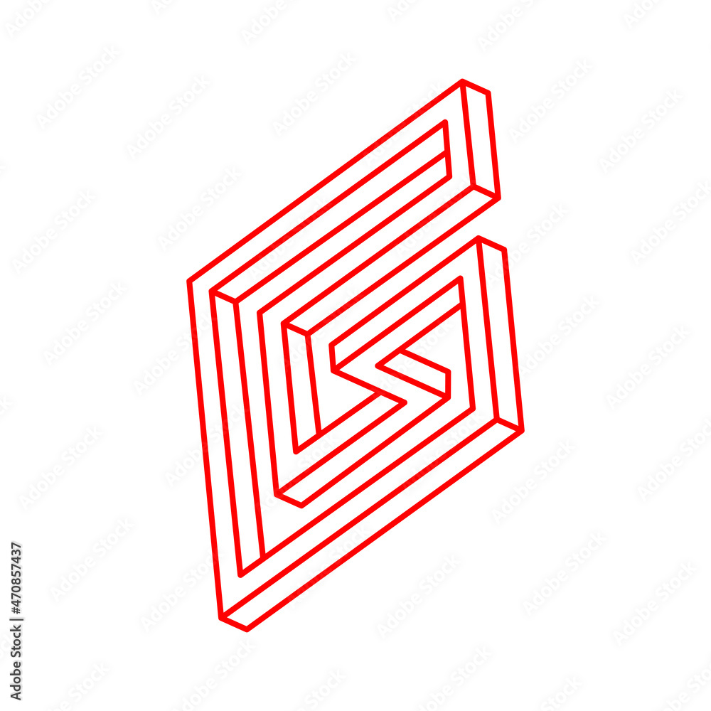 Impossible shapes. Logo. Sacred geometry figure. Optical illusion ...
