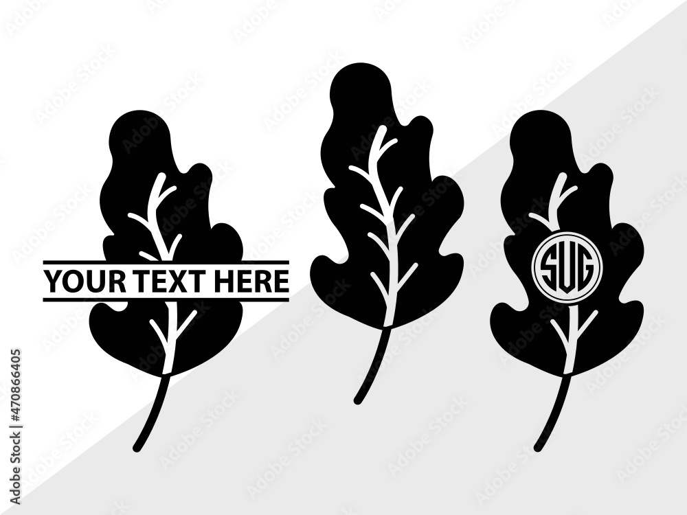 Oak Leaves Monogram SVG | Oak Leafs Svg | Fall Leaves Svg | Leaves Svg ...