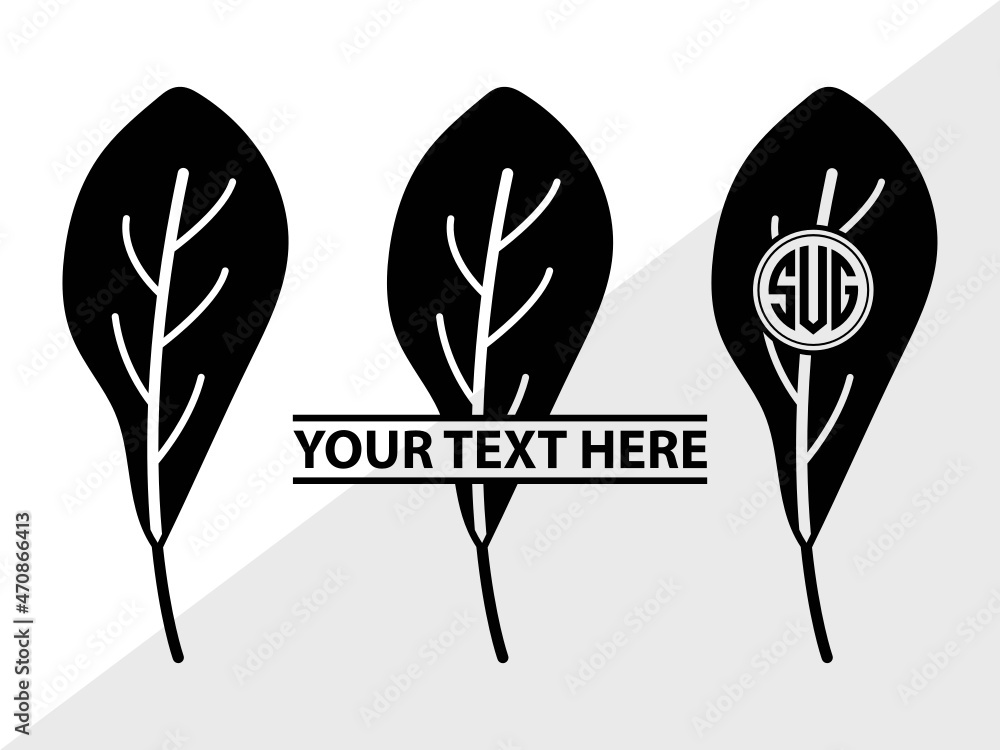 Oak Leaves Monogram SVG | Oak Leafs Svg | Fall Leaves Svg | Leaves Svg ...