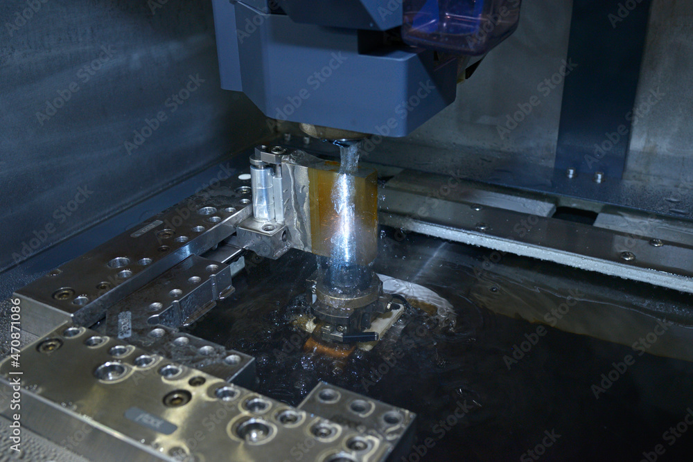 Electrical discharge machining. Electrical discharge machine EDM shapes ...