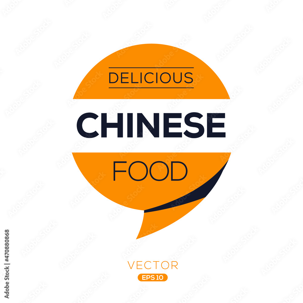 Creative (Chinese food) logo, sticker, badge, label, vector ...