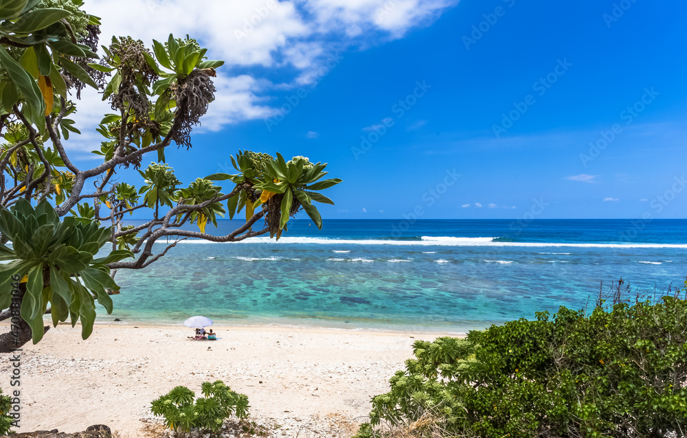 Plage de la Pointe des Châteaux, Saint-Leu, île de la Réunion Stock ...