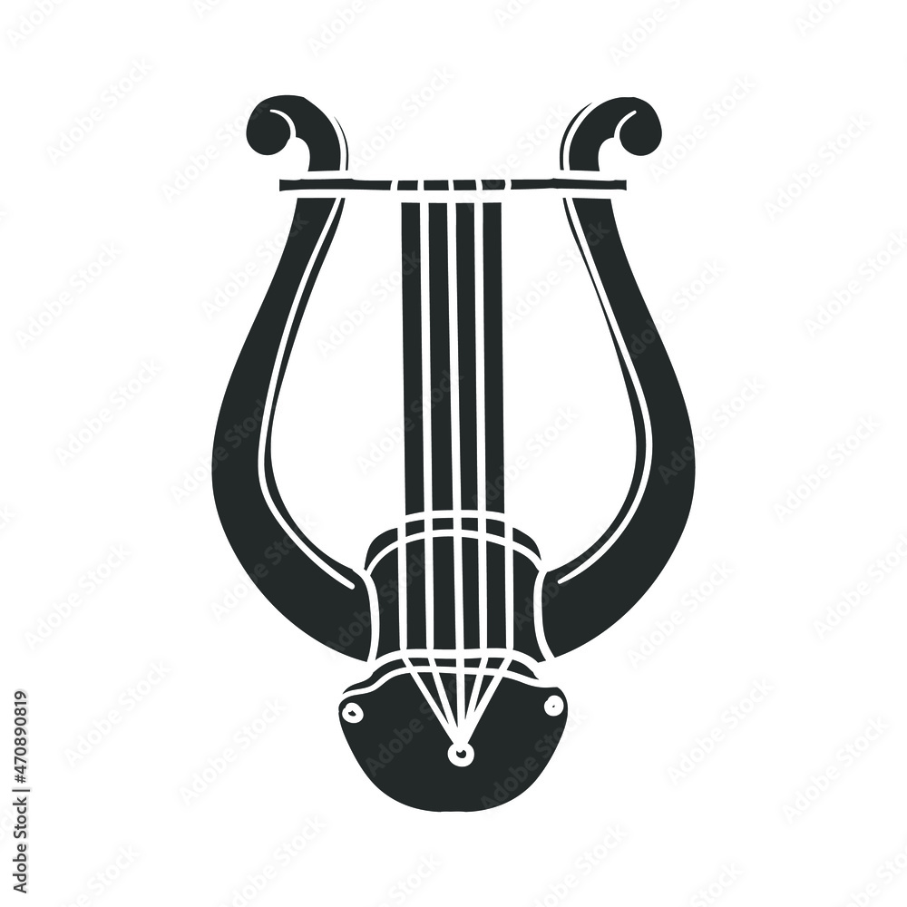 Arpa Lire Icon Silhouette Illustration. Music Instrument Vector Graphic ...