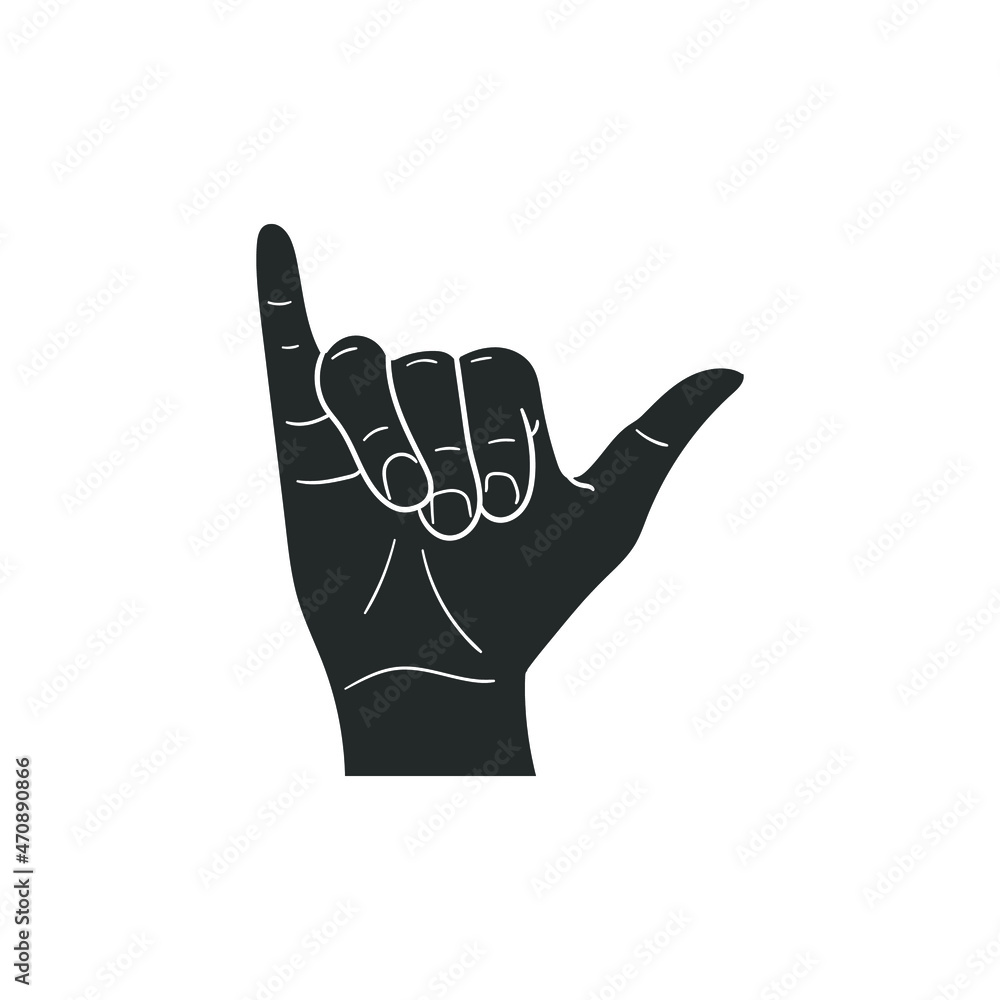 Call Me Icon Silhouette Illustration. Hand Gesture Vector Graphic ...