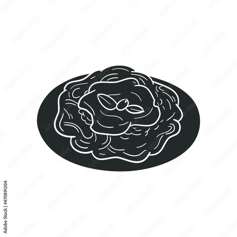 Pasta Dish Icon Silhouette Illustration. Italian Food Vector Graphic ...