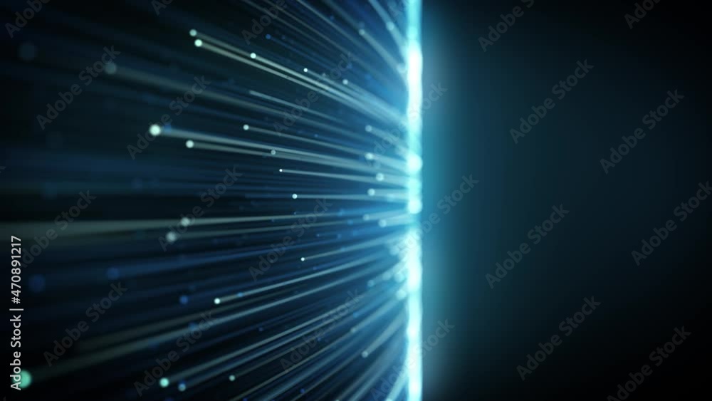 Abstract Light Fiber Strings Flowing Background Loop/ 4k animation of ...