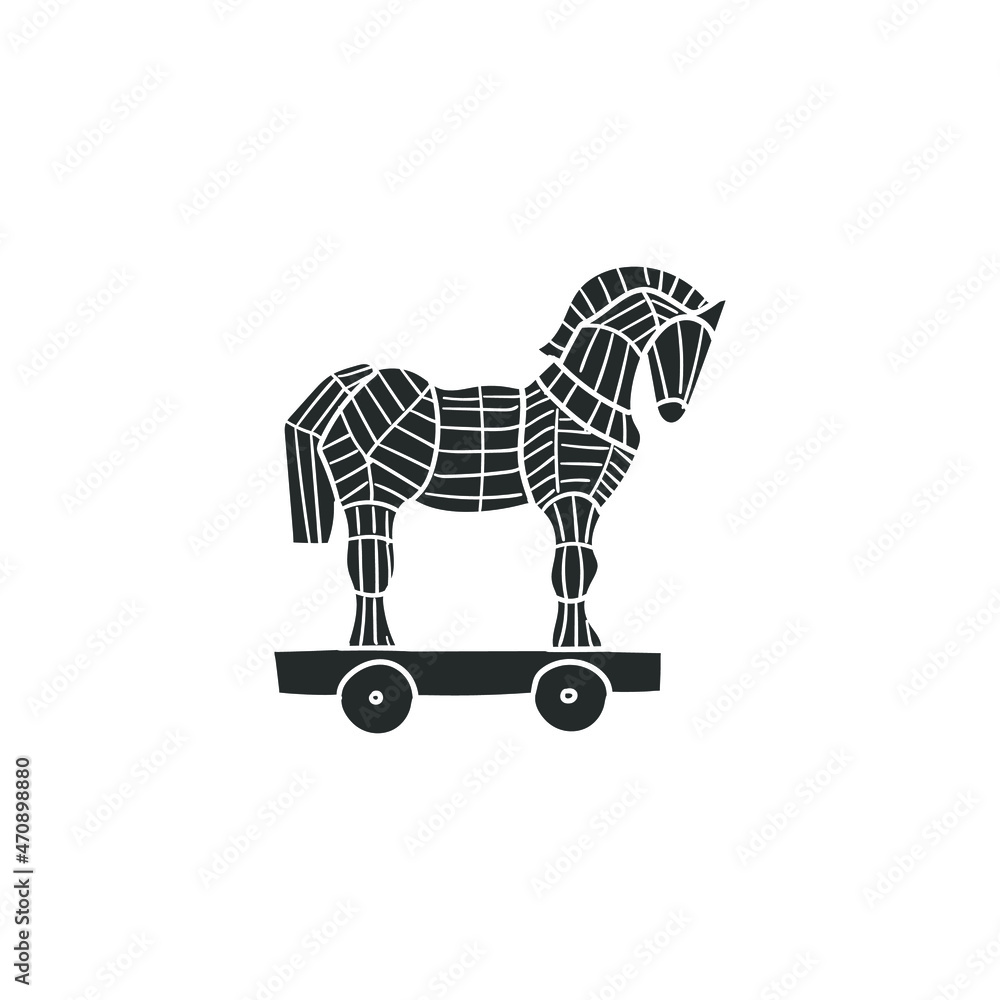 Horse Troy Icon Silhouette Illustration. Mythology Vector Graphic ...