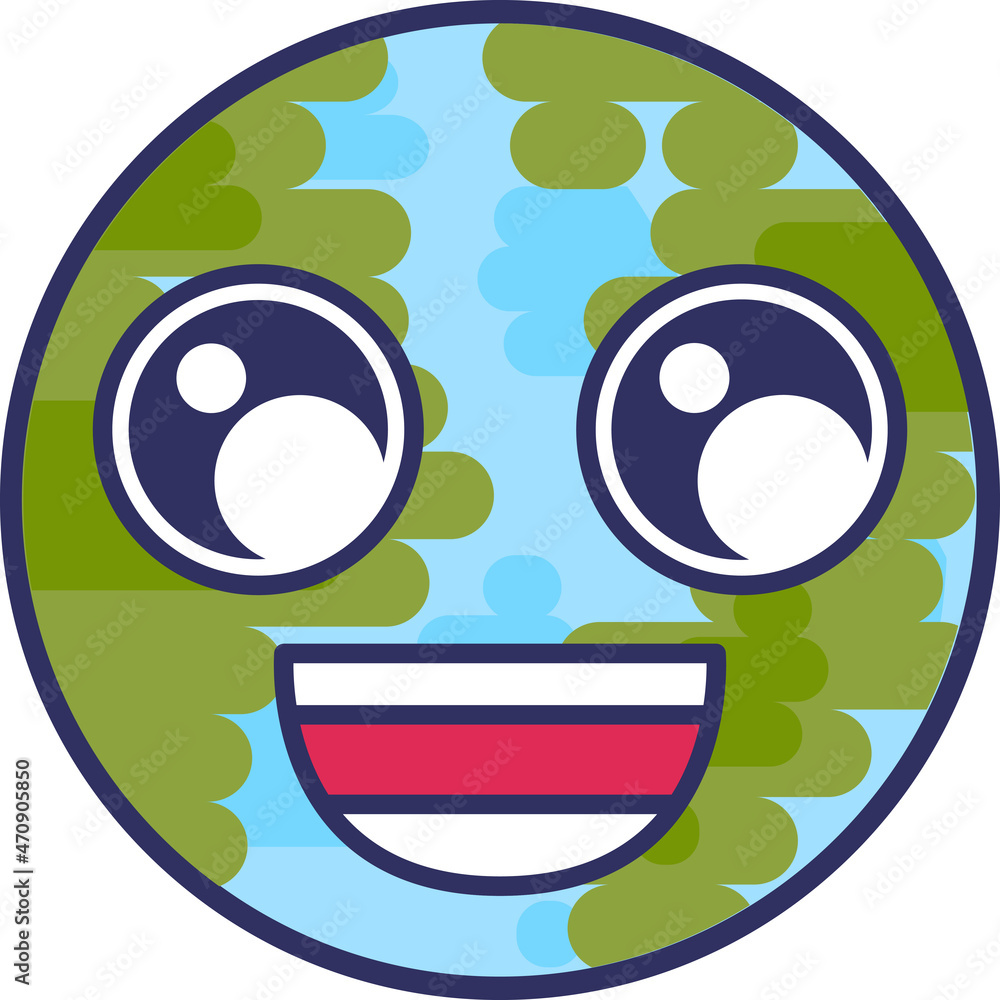 Planet laughing emoji with positive emotion vector Stock Vector | Adobe ...