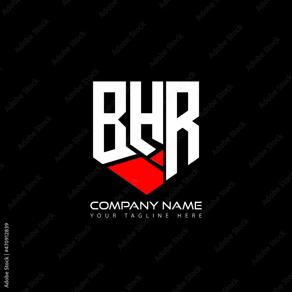 BHR letter logo design on black background.BHR creative initials letter ...