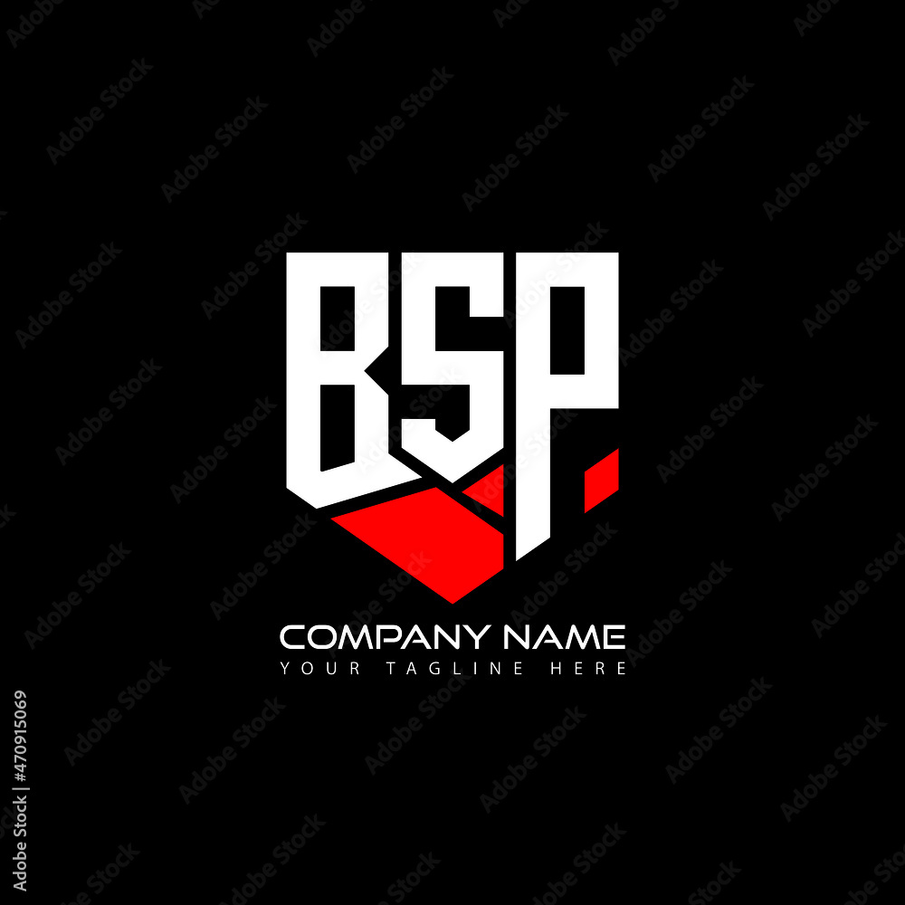 BSP letter logo design on black background.BSP creative initials letter ...