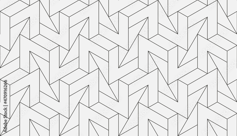 Pattern with thin lines and polygons forming a 3D surface. Vector ...
