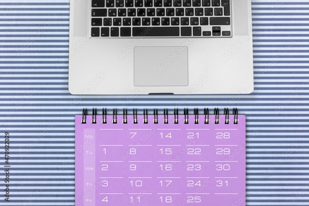 Calendar with sheets. A desktop calendar for planning, organizing and ...