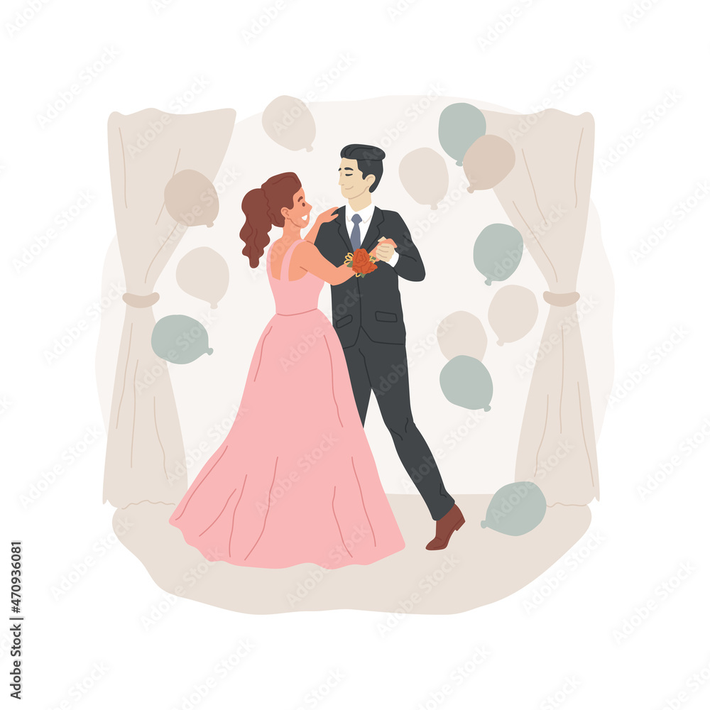 Vetor de Graduation ball isolated cartoon vector illustration. High ...