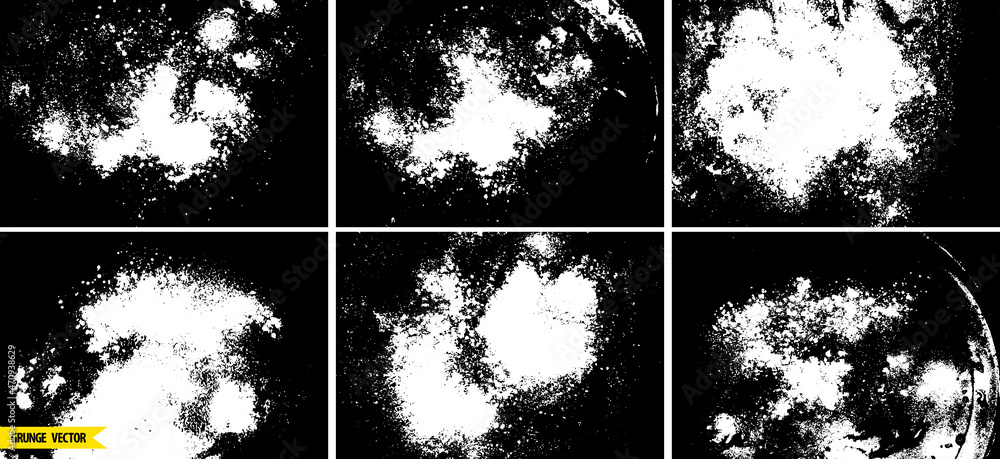 Grunge powder splash backgrounds set. Grunge splatter abstract ...