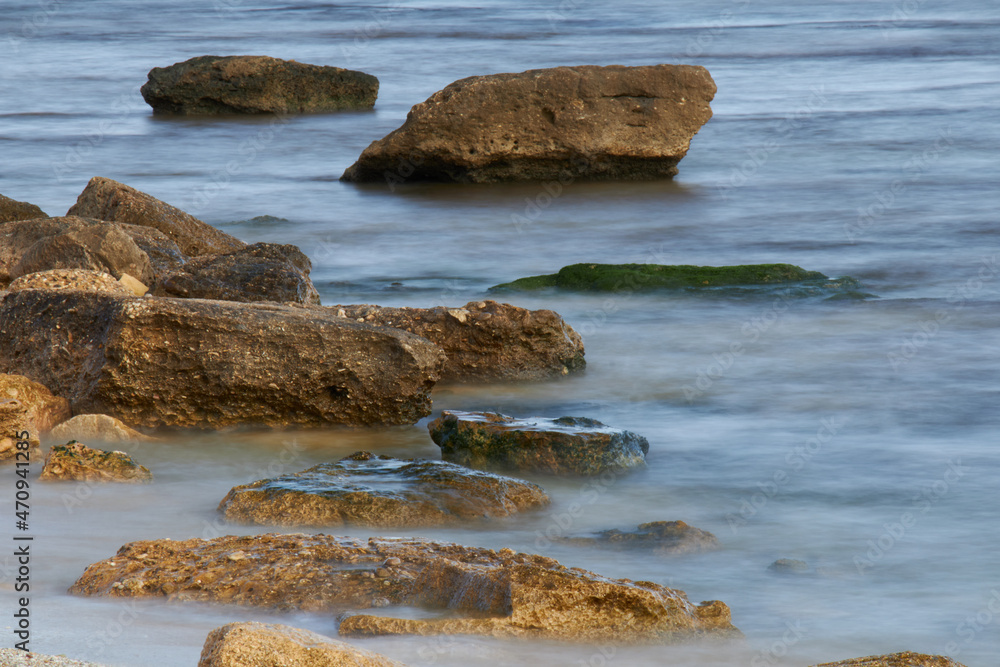 technic photography with long exposure, in mediterranean sea, "agua ...