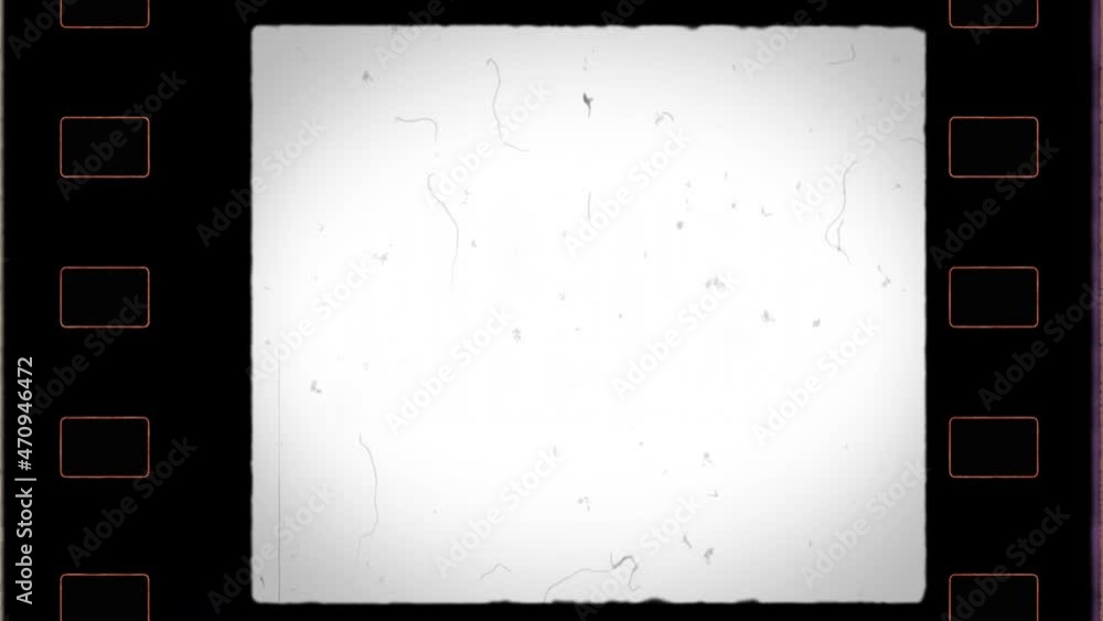 35mm Film Frame 4K with Sprocket Hole and Noise, Dust, Hair, Scratches ...