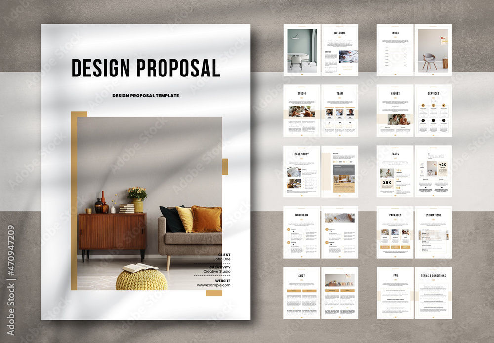 Design Proposal Layout Stock Template | Adobe Stock