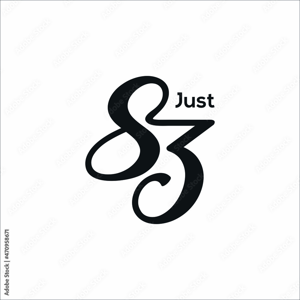 Number 83 signature logo icon design element template Stock Vector ...