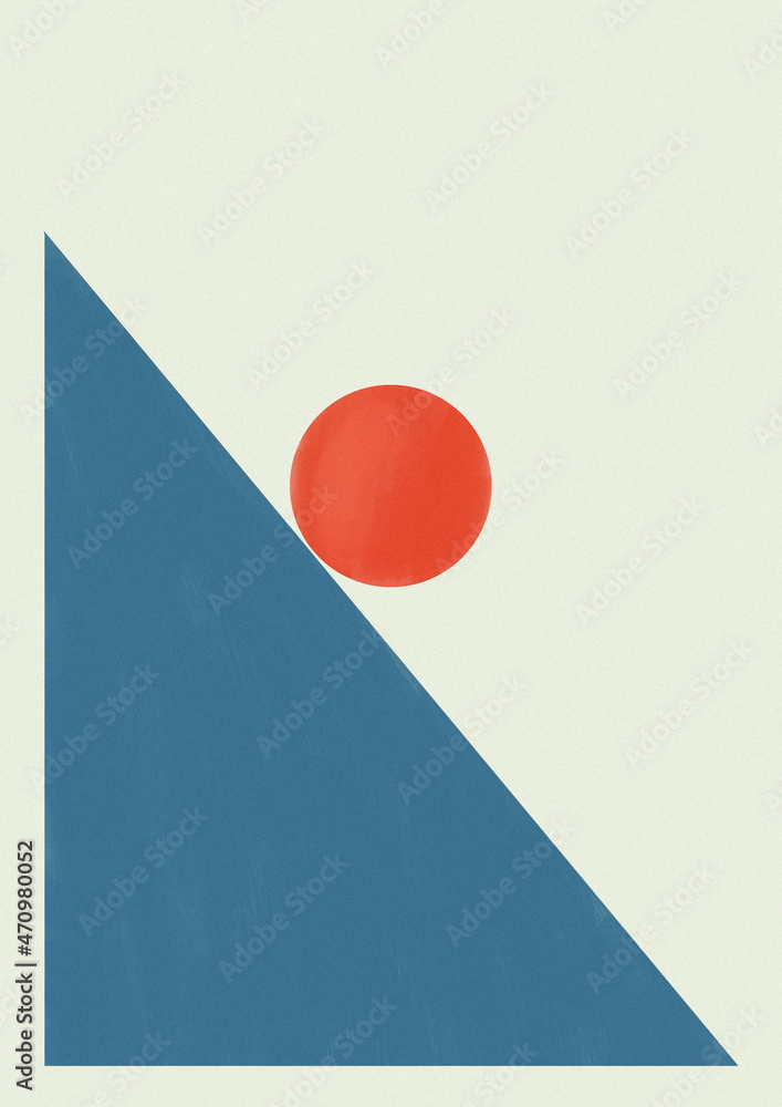 Creative simple shapes poster design with texture. copy space for text ...