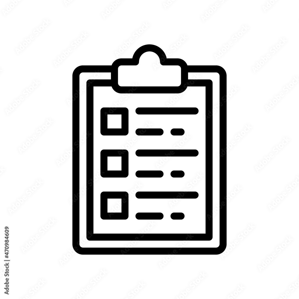 Clipboard Icon, Line style icon vector illustration, Suitable for ...