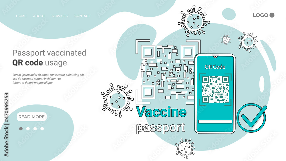Using a QR code with vaccination in the passport.A poster calling for ...