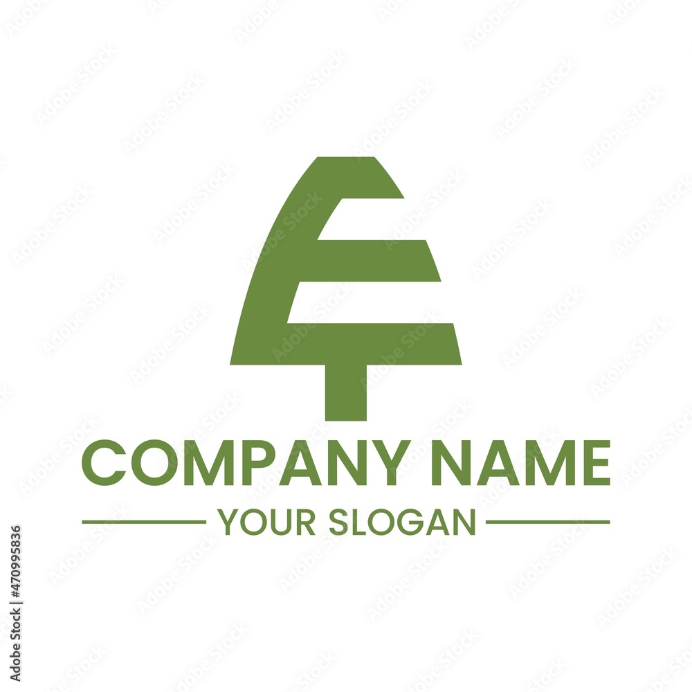 letter E and tree logo Stock Vector | Adobe Stock