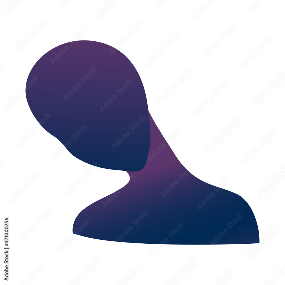 Silhouette of a man in a sad depressed state. The concept of ...