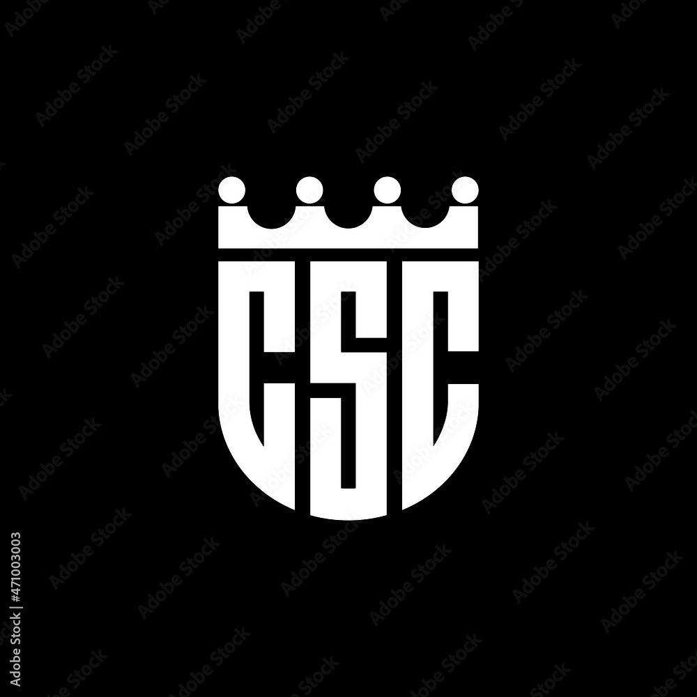 CSC letter logo design with black background in illustrator, vector ...