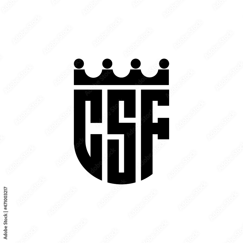 CSF letter logo design with white background in illustrator, vector ...