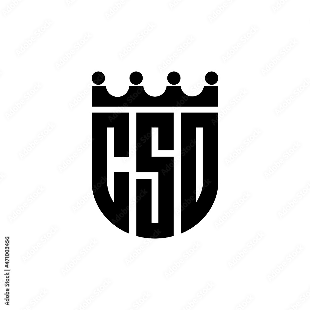 CSO letter logo design with white background in illustrator, vector ...