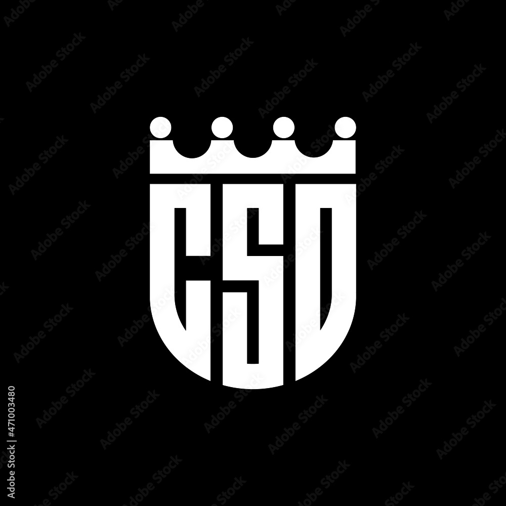 CSO letter logo design with black background in illustrator, vector ...