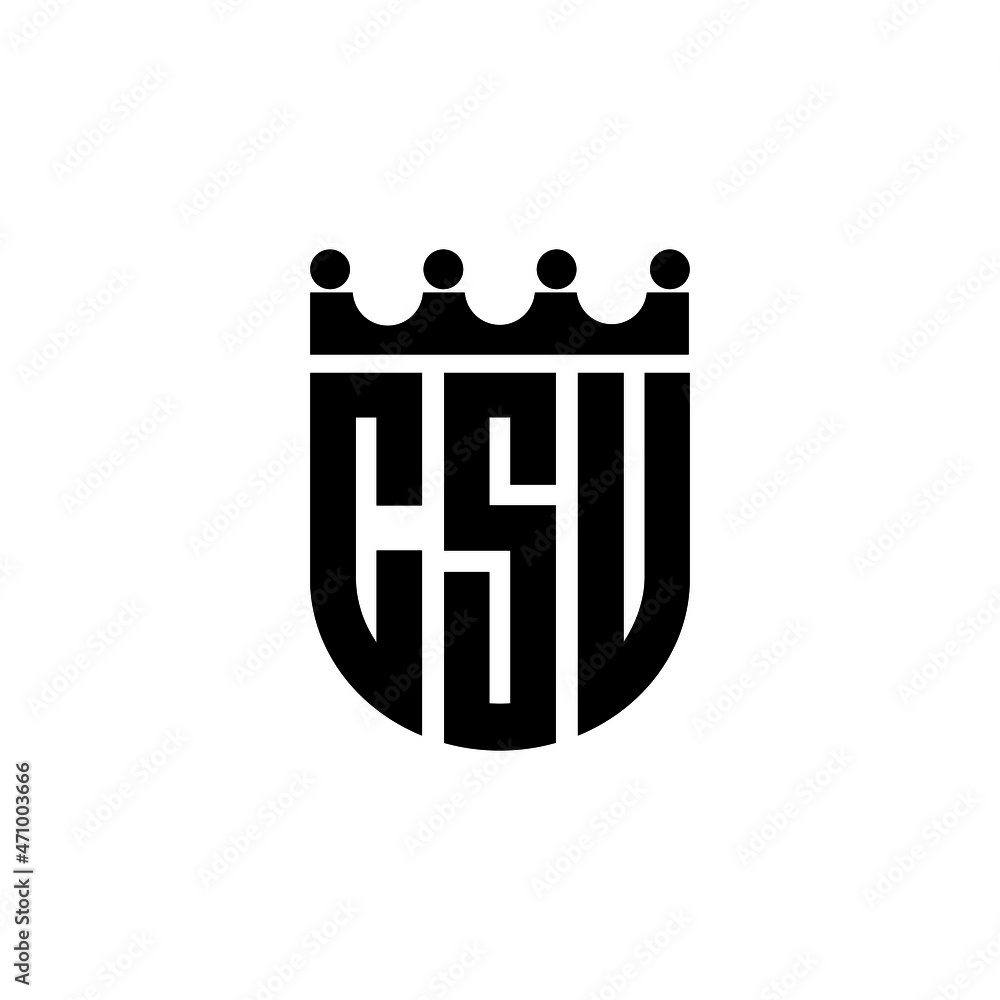 CSU letter logo design with white background in illustrator, vector ...