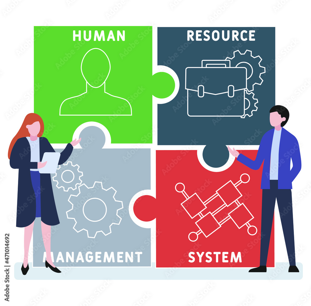 HRMS - Human Resource Management System acronym. business concept ...