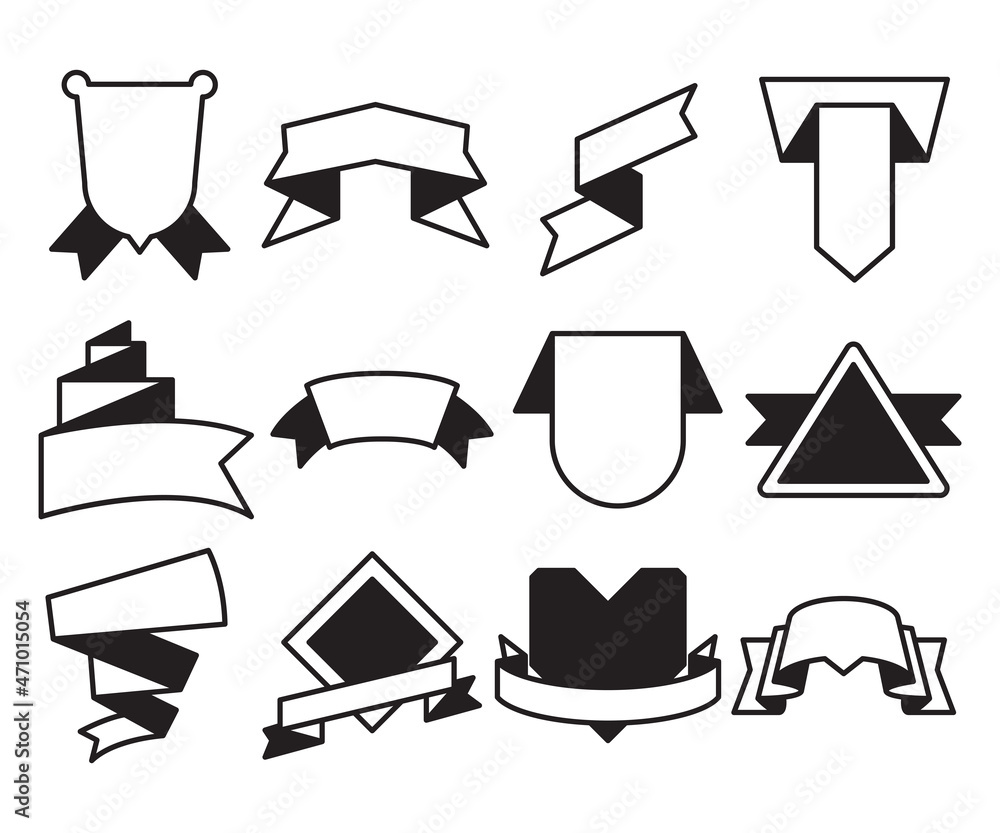 banner badge with ribbon icons vector illustration Stock Vector | Adobe ...