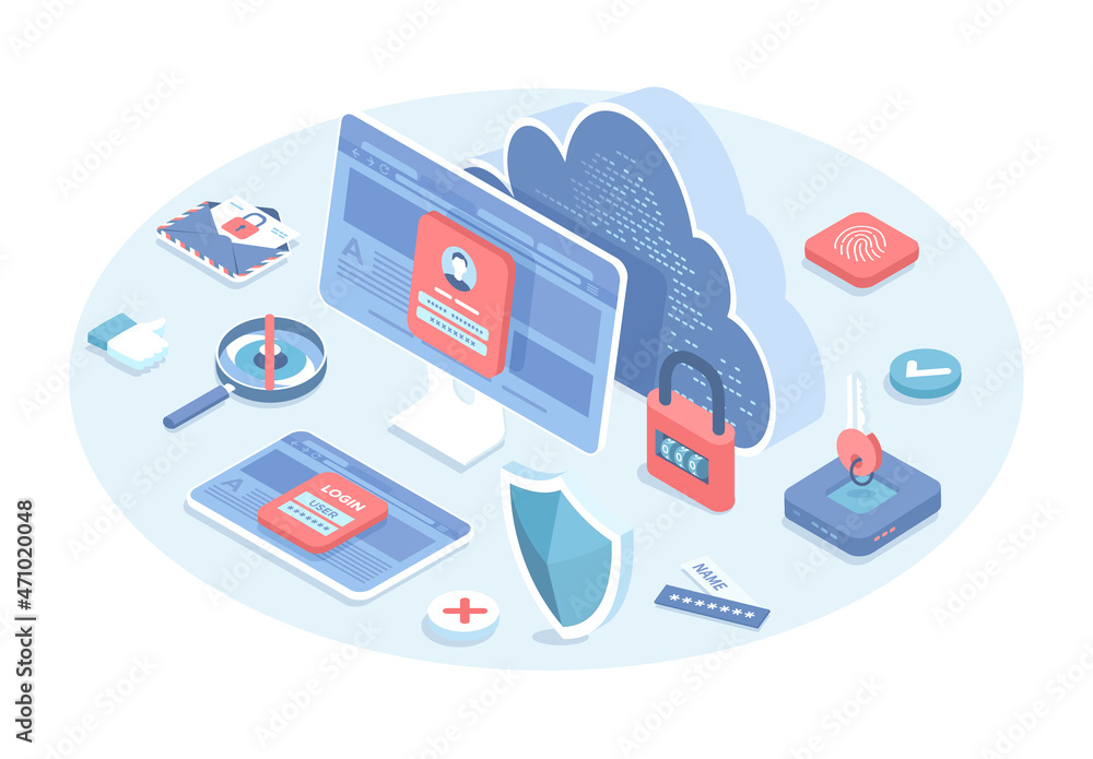 Data protection, information privacy. Network data security system ...