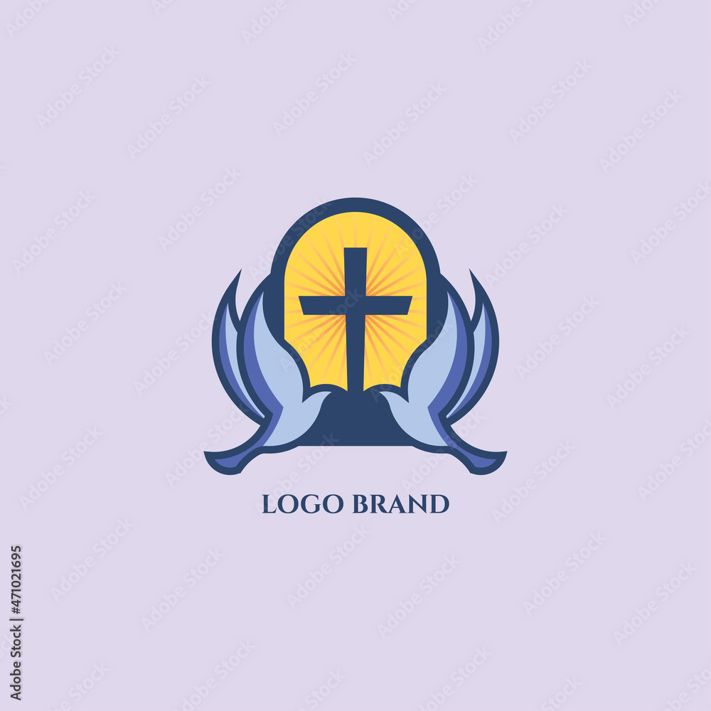 Dove church logo illustration in vector format that is both distinctive ...