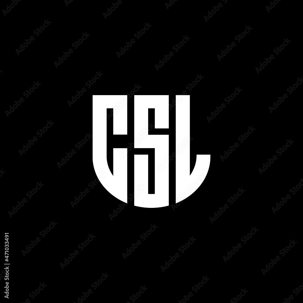 CSL letter logo design with black background in illustrator, vector ...